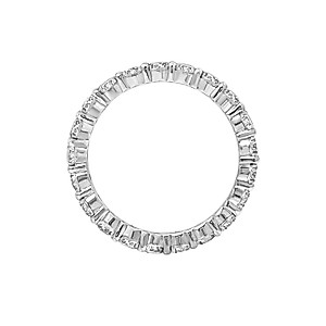 DIAMONBLISS Round Cut Eternity Ring For Women | Rhodium Plated 925 Sterling Silver Infinity Band |2.5-Carats Cubic Zirconia CZ Simulated Diamond, Size 8