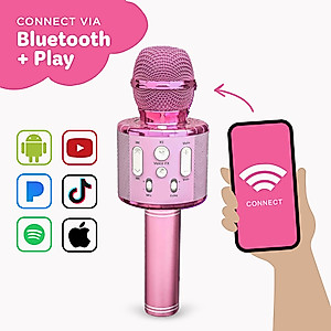Move2Play, Kids Karaoke Microphone | Includes Pre-Loaded Songs & Bluetooth | Kids Birthday & Easter Gift | Toy for All Ages 2, 3, 4, 5, 6+ Year Old Girls, Boys & Toddlers