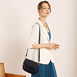 Jackie&Jill Small Crossbody Bags for Women,Soft Leather Women's Shoulder Handbags, Cute Designer Purses with 2 Size Straps. (Black)