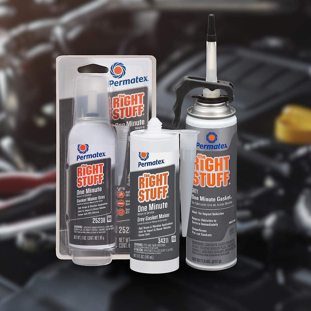 Permatex 85144 The Right Stuff 1 Minute Grey Gasket Maker, 7.5 oz