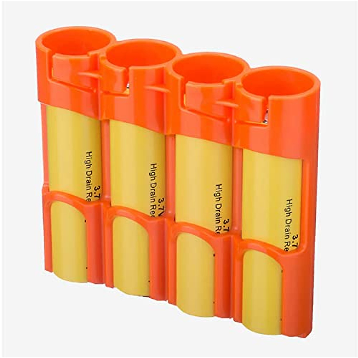 Storacell SL18650ORG by Powerpax SlimLine 18650 Battery Caddy, Orange, Holds 4 Batteries (Not Included)