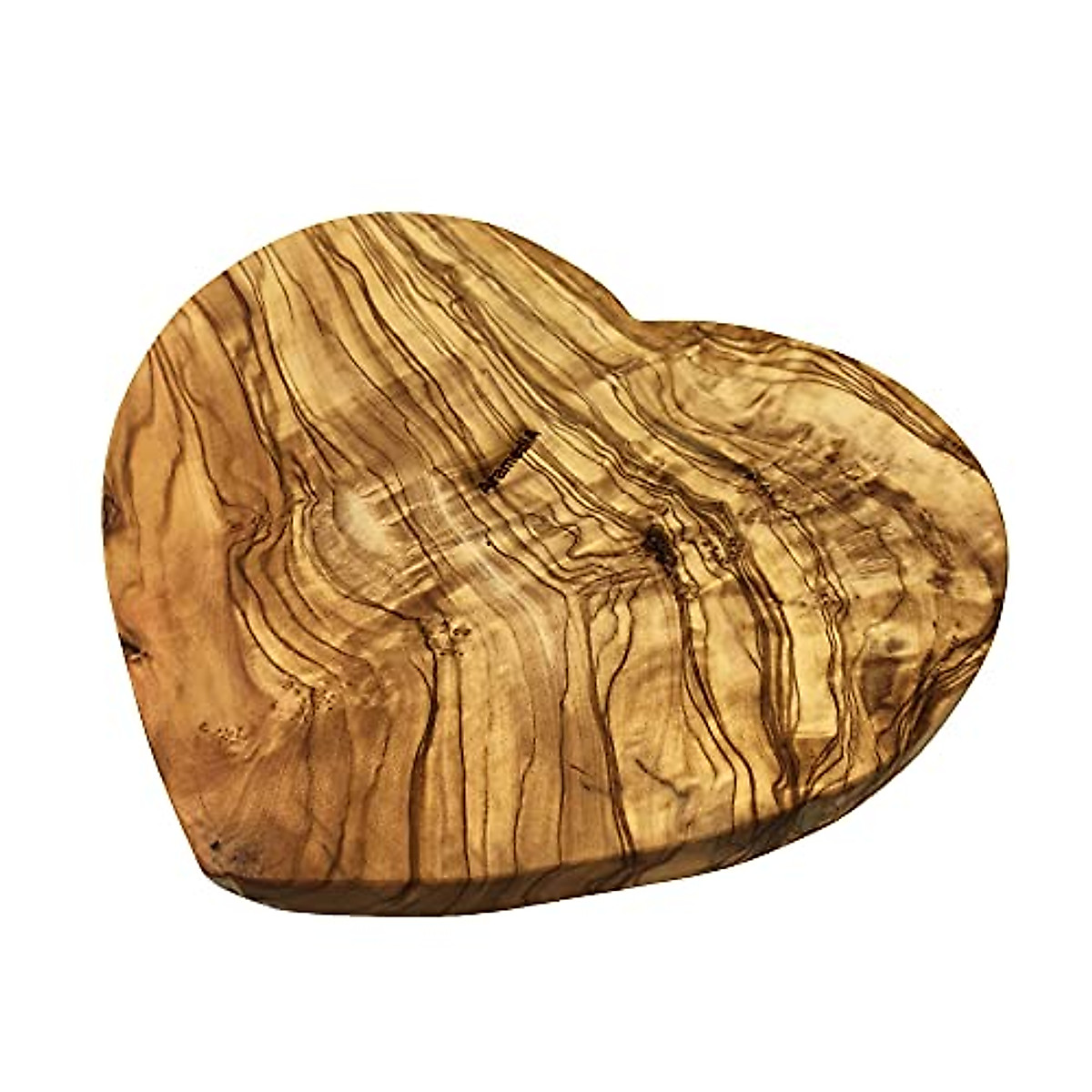 AramediA Handmade Olive Wood Heart Shaped Board -Handmade and Hand carved By Artisans - 8.5” Inches or 19.05 cm - Weight: 1.5 lb