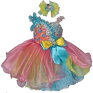 Jenniferwu G272-4 Infant Toddler Baby Newborn Little Girl's Pageant Party Birthday Dress Blue Size 4T