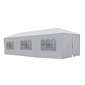 GOJOOASIS Canopy Tent Wedding Party Tent 10' x 30' with 8 Removable Walls Outdoor Gazebo