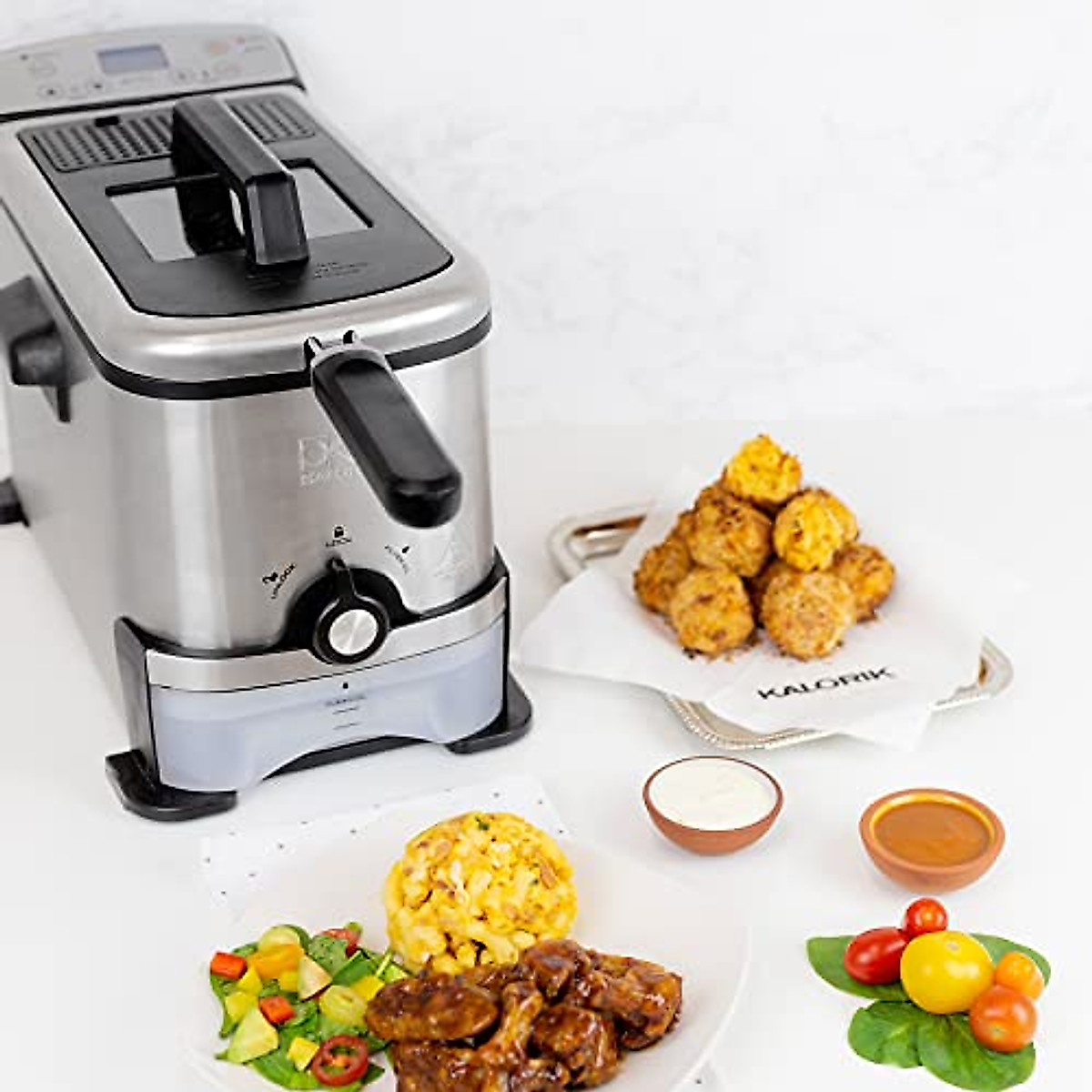 Kalorik® 3.2 Quart Digital Deep Fryer with Oil Filtration, Stainless Steel