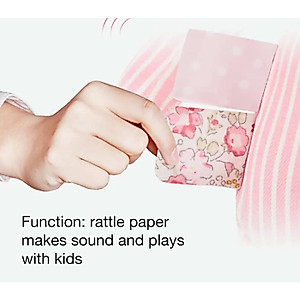 Manon des Pres Plush Baby Bunny Rabbit Stuffed Animal Toys. 100% Cotton Fabric Doll for Newborn Kids. Sleeping Gifts for Boys and Girls. Soft, Cute Blue and Pink Easter Bunny (Pink)