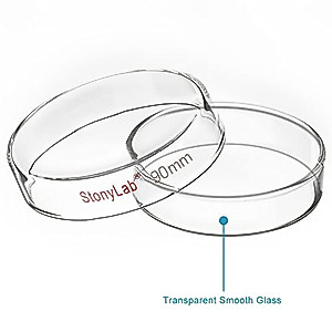stonylab Glass Petri Dish, 90x20 mm Autoclavable Borosilicate Glass Cell Culture Dish Petri Dish with Clear Lid for Laboratory