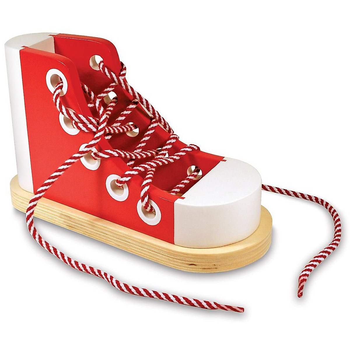 Melissa & Doug Wooden Lacing Shoe & 1 Scratch Art Mini-Pad Bundle (03018)