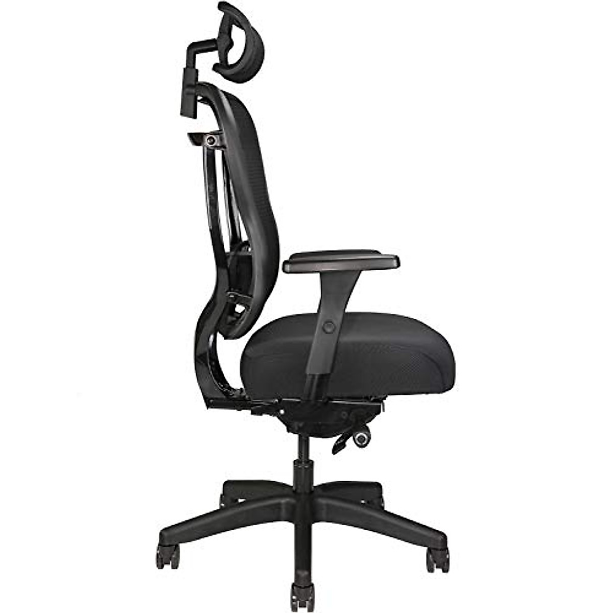 Oak Hollow Furniture Aloria Series Office Chair Ergonomic Executive Computer Chair, Fabric Soft Seat Cushion, Mesh Back, Adjustable Lumbar Support Swivel and Tilt (Black, Headrest)