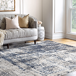 Samuel Navy Modern Large 8x10 Area Rug 8x10 - Area Rugs for Living Room - Dining Room Rug - Bedroom Rug - Kitchen Rug - Entryway Rug Carpet - Alfombras para Salas Grandes Modernas - Contemporary