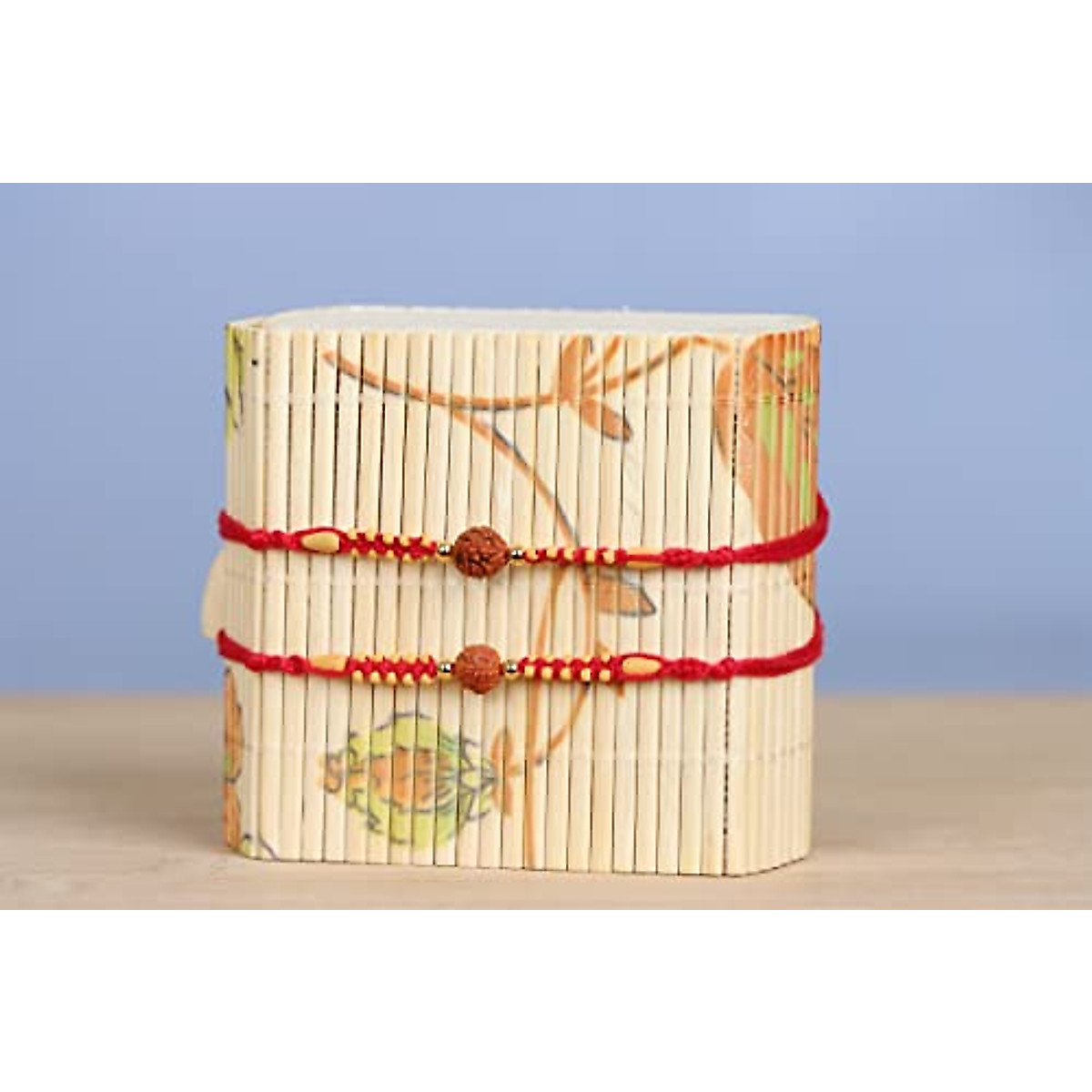 CHERKRAFT Rakhi for Brother Thread for Men/Boy Raksha Bandhan Rudraksha Rakhi Set of 2 (Small Rudraksha 1)