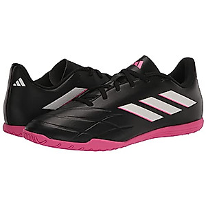 adidas Unisex Copa Pure.4 Indoor Soccer Shoe, Black/Zero Metallic/Team Shock Pink, 11.5 US Men