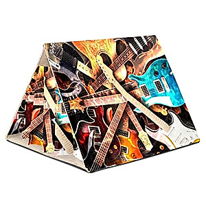 RATGDN Small Pet Hideout Electric Guitars Background Hamster House Guinea Pig Playhouse for Dwarf Rabbits Hedgehogs Chinchillas