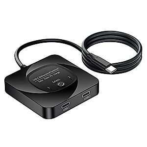 USB C Switch Selector, 2 in 1 Output 8K 60Hz HD Type C Bi Direction Switcher Splitter for Monitor, One Switch, Power Indicator