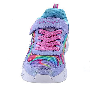 Skechers Kids Girls Infinite Heart Lights Sneaker, Lavender/Multi, 12 Little Kid