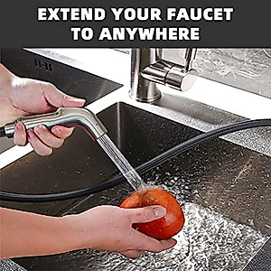 Kitchen Sink Sprayer Replacement, Kitchen Sink Spray Head, Universal Side Sprayer with Hose and Holder, Pull Out Spray Head, Brushed Nickel Kitchen Sprayer