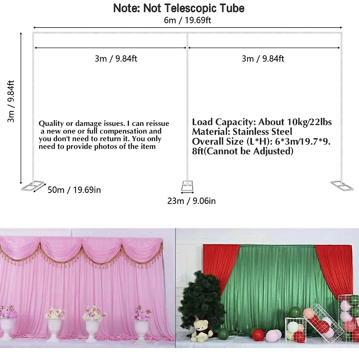10ftx20ft Portable Backdrop Stand for Events
