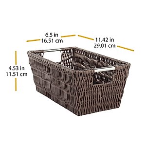 Whitmor Small Rattique Shelf Tote, Java