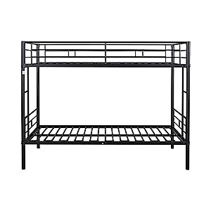 Merax Metal Twin Over Twin Bunk Bed with 2 Side Ladders,Made of Heavy Duty Steel, for Kids Teens Adults(Black)