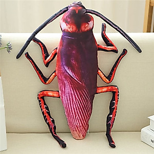 The Flash Store 21.5 in Creative 3D Cockroach Plush Pillow Realistic Cockroach Stuffed Animal Toy Funny Home Sofa Car Decoration Party Favors Throw Pillow (55 cm)