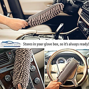 Relentless Drive Car Duster Kit – Microfiber Car Brush Duster Exterior and Interior, Car Detail Brush, Lint and Scratch Free, Duster for Car, Truck, SUV, RV and Motorcycle