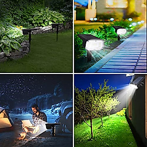 Solar Spot Lights Outdoor,AMZAVER 43 LED Solar Garden Pathway Lights, IP67 Waterproof Garden Light for Tree Flag,3 Lighting Modes Solar Powered Landscape Lights Wall Lights in One Landscape Spotlights
