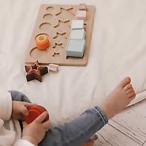 let's make Baby Soft Stacking Block Toys Nesting Shape Sorter, Montessori Toys for Babies 3- Years, Silicone Stacking Cups Building Blocks for Toddlers, Sensory Educational Toys Girls Boys