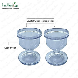 HealthAndYoga™ ChillEyes Transparent Eye Wash Cups for Effective Eye Cleansing - with Storage Container - Eye Shaped Rim, Snug Fit (2 Pcs.)