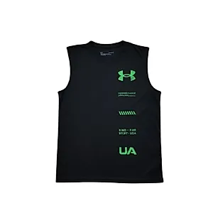 Under Armour Tech Exploded Logo Sleeveless T-shirt, Ultra Indigo/Regal, Youth X-Small