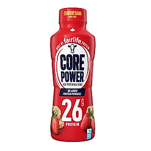 Fairlife Core Power 26g Protein Milk Shakes, Strawberry Banana, Made with Canadian Milk, 414mL/14 fl. oz. (Pack of 6) Shipped from Canada