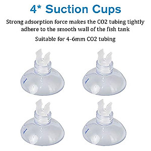 ZRDR Airline CO2 Tubing 16.4 Feet PU Aquarium CO2 Pressure Proof Tubing Trachea with Check Valves, Suction Cups, Soft and Transparent Aquarium Air Pump Accessories for Fish Tank