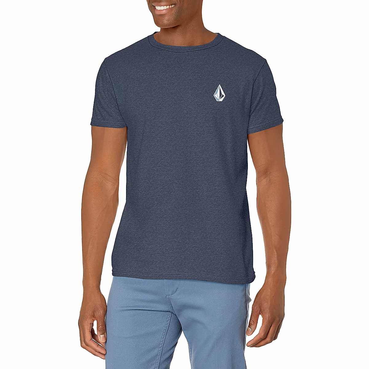 Volcom Men's Blaquedout Short Sleeve Tee, Navy Heather, Medium