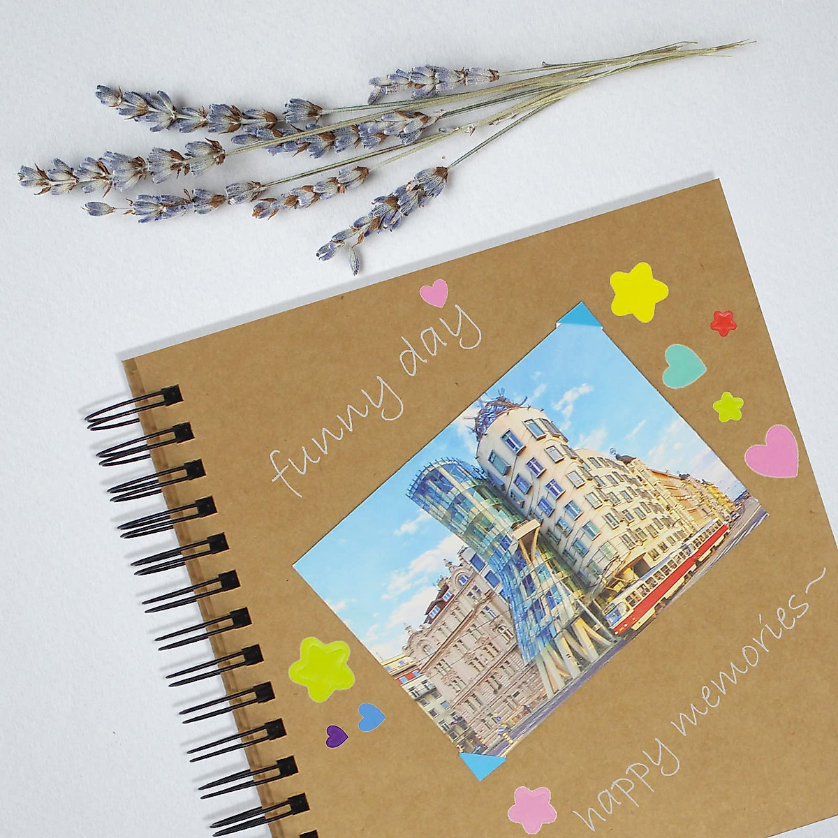 suituts 8X8 Inch Scrapbook Photo Album Hardcover Kraft Scrapbooking with Kits, (60 Pages) DIY Scrapbook Album for Kids, Friends, Family, Anniversary Wedding, Extra 2 Photo Boxes, Pens, DIY Stickers