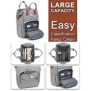 TIIOCTI Women's Laptop Backpack - 15.6" Compartment - Travel & Business Ready - Stylish Gray Design for Professionals