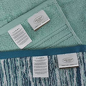 kathy ireland® 100% Cotton Hand Towels Set, 4 Piece Bathroom Towels, Ultra Soft, Highly Absorbent Luxury Hotel & Spa Towels Large Hand Towel, 600 GSM (Aqua)
