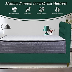 Nutan 10 Inch Hybrid Plush Mattress, Comfortable Spring Mattresses for Perfect Feel, Provide Equal Level Body Support and Correct Posture, Fully Assembled Bedding, White, Full XL