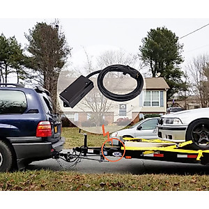 7 Pin Trailer Wiring Harness Plug, 7 Way Plug Inline Trailer Cord, 8 Feet, with Box, for Your Trailers, RVs, Campers, caravans, Food Vans and Other Towed Vehicles