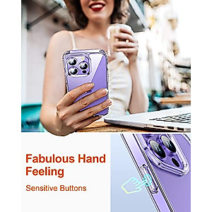 HOOMIL Case for iPhone 14 Pro Max, Anti-Yellowing Hard Back Soft Bumper Shockproof - Crystal Clear