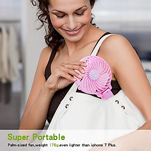 Pigyanting Mini Handheld Fan, USB Fold Fan,Small Personal Portable Table Fan with 2000 mAh USB Rechargeable Battery Operated Folding Electric Fan for Travel Office Room Household(Pink)