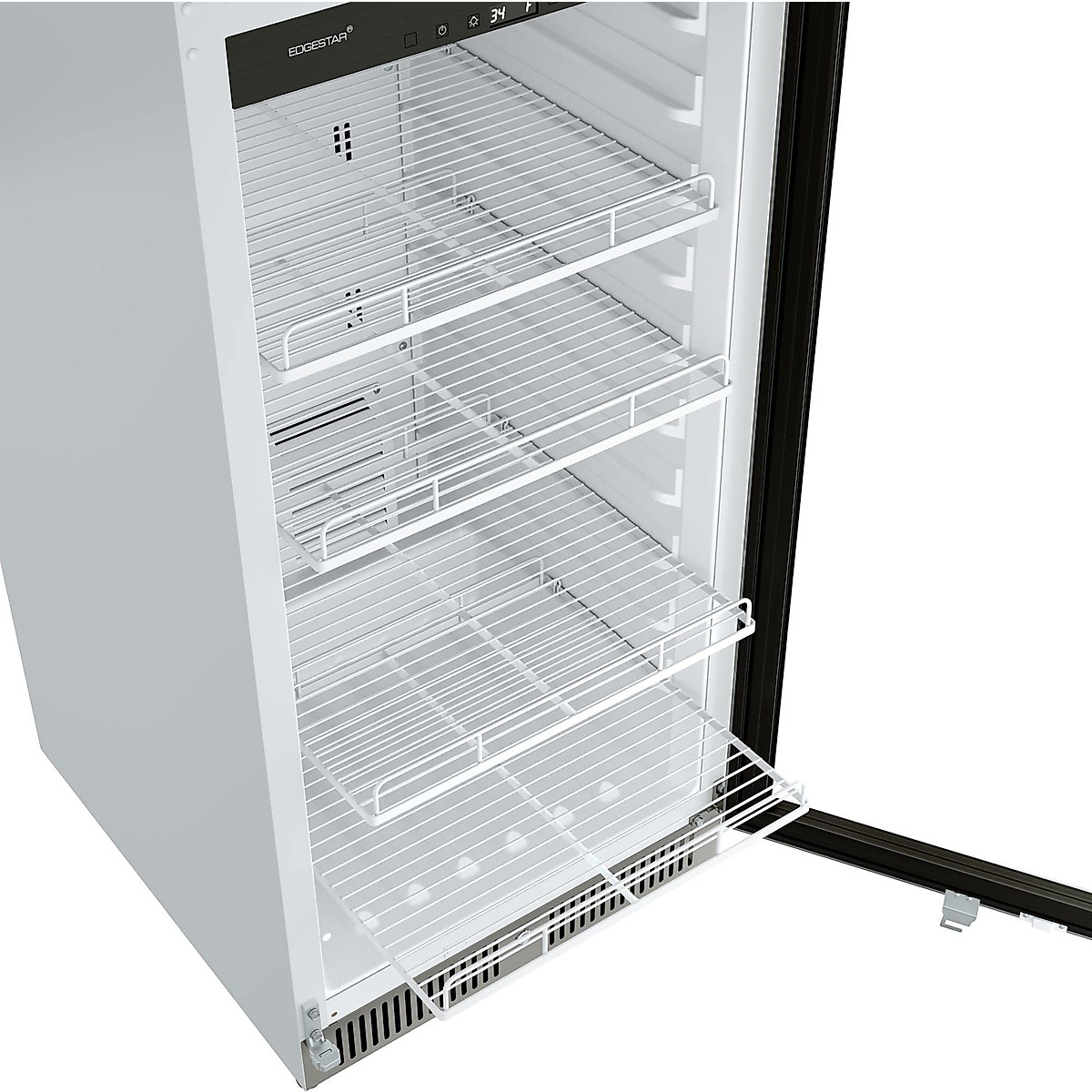 EdgeStar VBM91SS 24 Inch Wide 9.53 Cu. Ft. Commercial Beverage Merchandiser With Temperature Alarm and Reversible Door