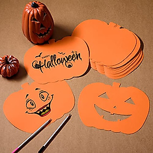 48Pcs Pumpkin Cutouts Paper 9. 5’’x 7.5’’ Thanksgiving Pumpkin Shape Cut-Outs Halloween Classroom Decorations for Fall Harvest Autumn Back to School Party Supplies Bulletin Board Kids Craft Project