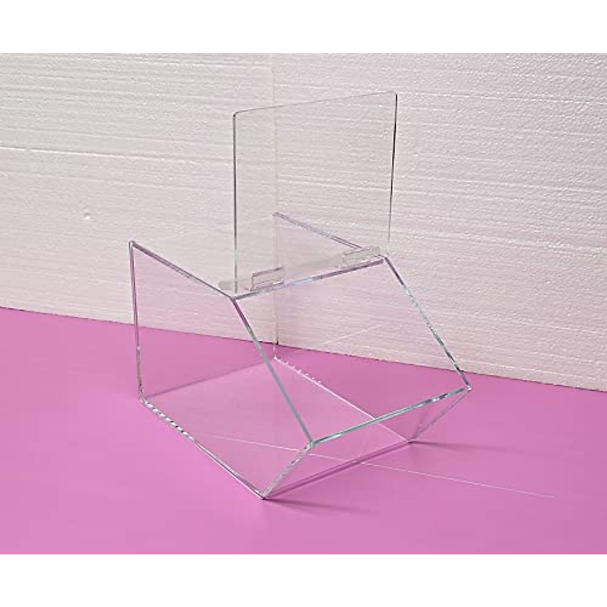 Storage containers hinge lid stackable clear acrylic product bins dispensers 2 pack