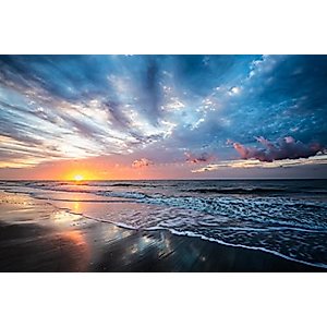 Coastal Photography Print (Not Framed) Picture of Scenic Sunrise Over Beach at Hilton Head Island South Carolina Ocean Wall Art Beach House Decor (8" x 10")