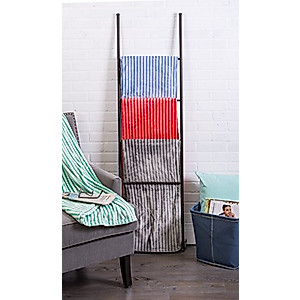 DII Super Soft Flannel Fleece Stripe Throw Blanket, Red, 50 x 60