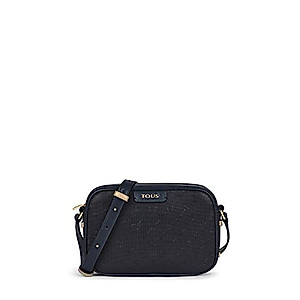 TOUS Navy Blue Synthetic Leather Crossbody Bag for Women, 7x23x16 cm, Script Collection