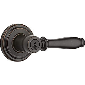 Kwikset 97402-859 Ashfield Entry Lever Featuring Smartkey Re-Key Security, Venetian Bronze