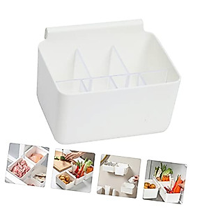 Veemoon 3pcs box Shelf White Hanging Containers Counter Kitchen Slide Refrigerator Food Snack Pantry Plastic Egg Trays Organization Sauce Seasoning Basket Sorting Cabinet Organizer Clear