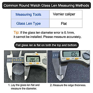 uxcell 35mm Dia. Watch Glass Sapphire Crystal Lens, Round Flat 1mm Thickness Replacement Parts for Watchmaker Repair Clear