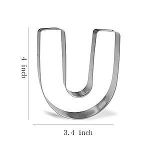 Keewah USA Letter Cookie Cutter Set - 3 Piece - 4 inch USA - Stainless Steel