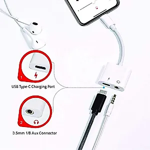 Pro Headphone 3Amp Aux Adapter Compatible with Your Samsung Galaxy S20 5G Plus USB-C 3.5mm Audio & Hi-Power Charging Port (Charge While You Listen)